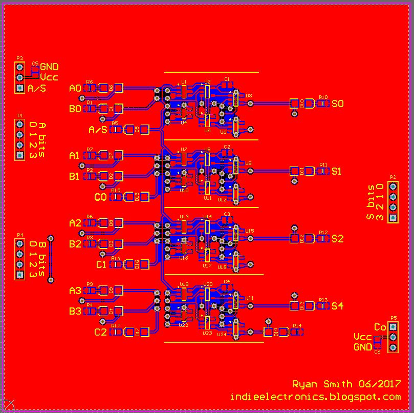 Indie Electronics: My 4 Bit Ripple Carry Adder/Subtractor Project