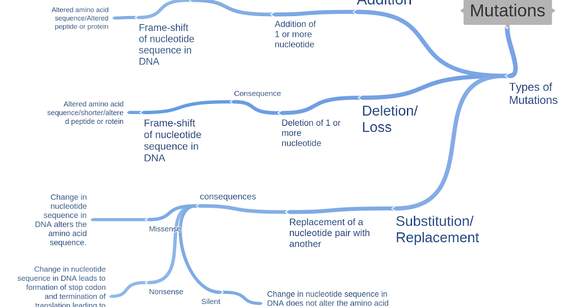 "Coggle" mind map on mutations