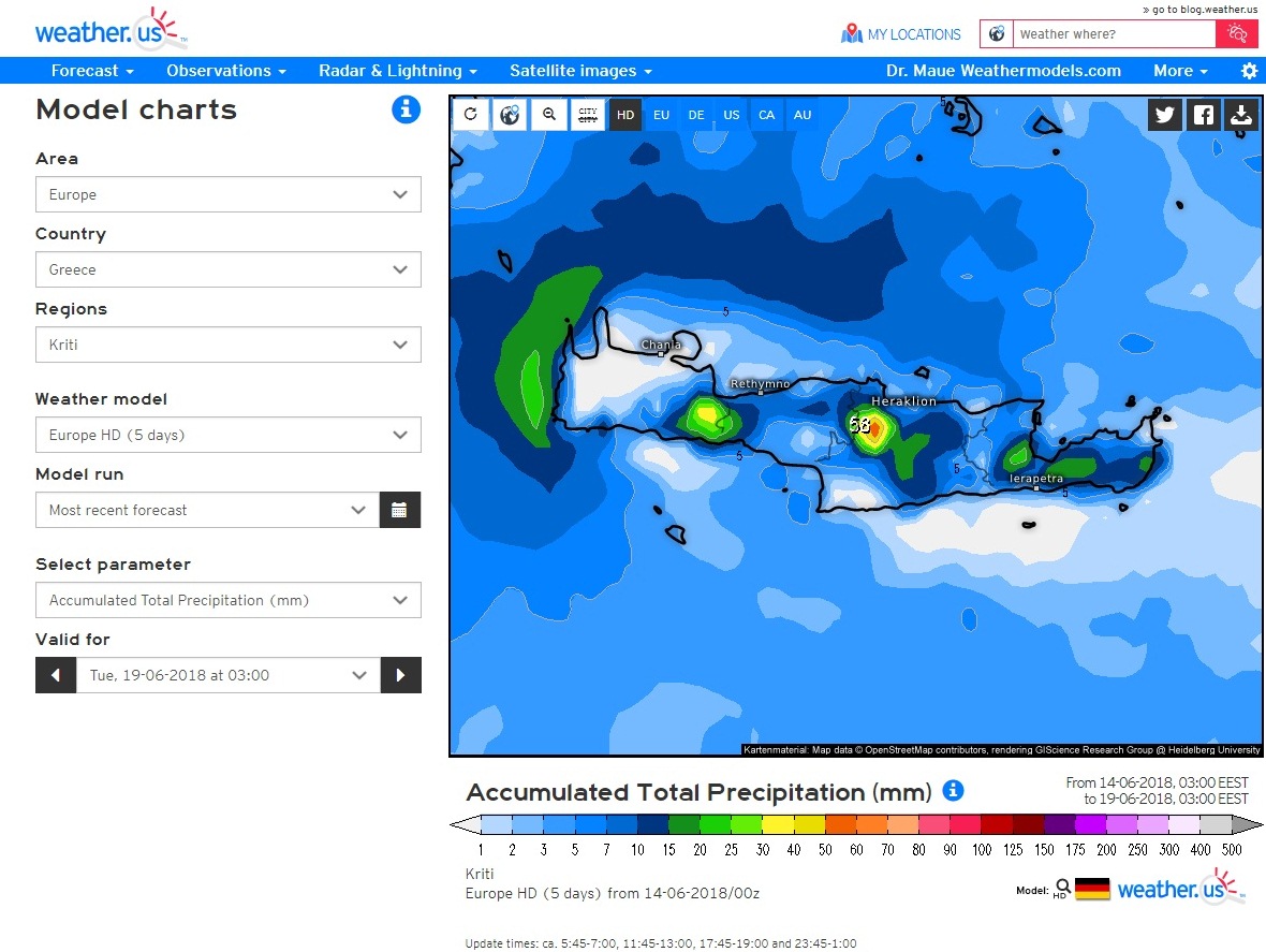 Crete Weather: 14-21 Ιουνίου 2018. Οι προβλέψεις δίνουν πολλά νερά στην ...
