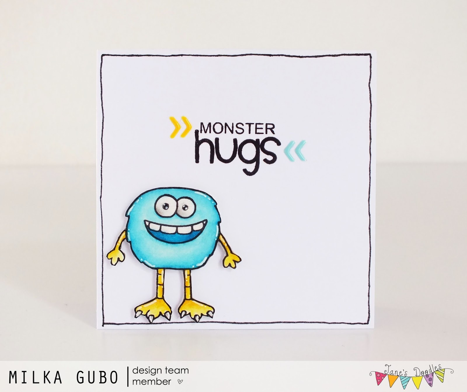 Crafty Milka: Monster Hugs Card (Jane's Doodles DT Spotlight)