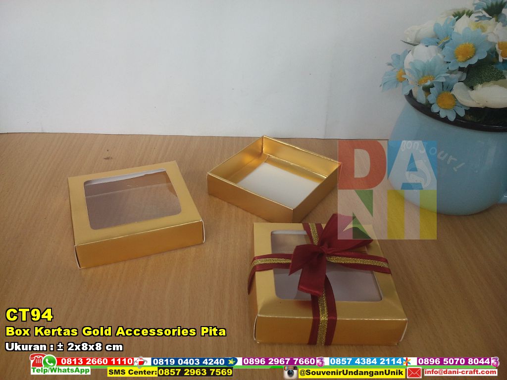 Box Kertas Gold Accessories Pita | Souvenir Pernikahan
