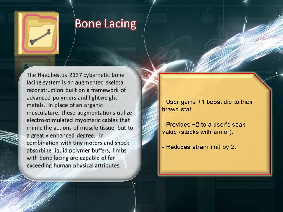 My player just got bone lacing and can now hold his breath for ten ...