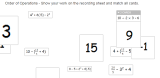 Desmos Lab - Card Sort - Order of Operations