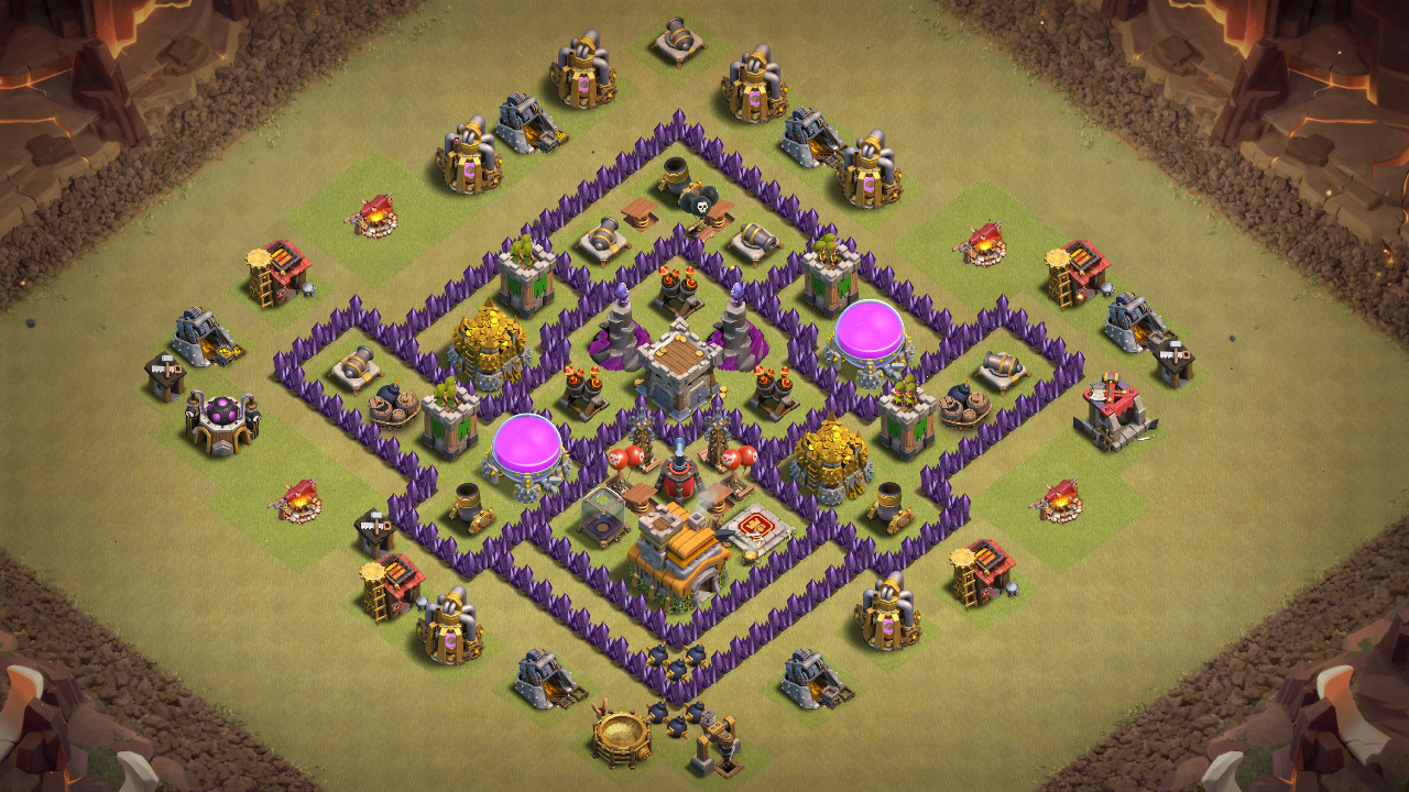 Clash Of Clans Base Buildings : Clash of Clans - Town Hall 7 Defence ...