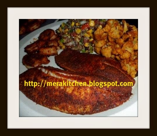 merakitchen: Blackened Tilapia/Tiger Shrimps with roasted cauliflower ...