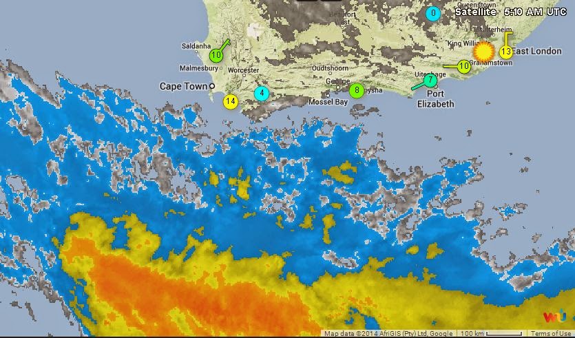 Mossel Bay Weather Observation, South Africa : Approaching cold front ...