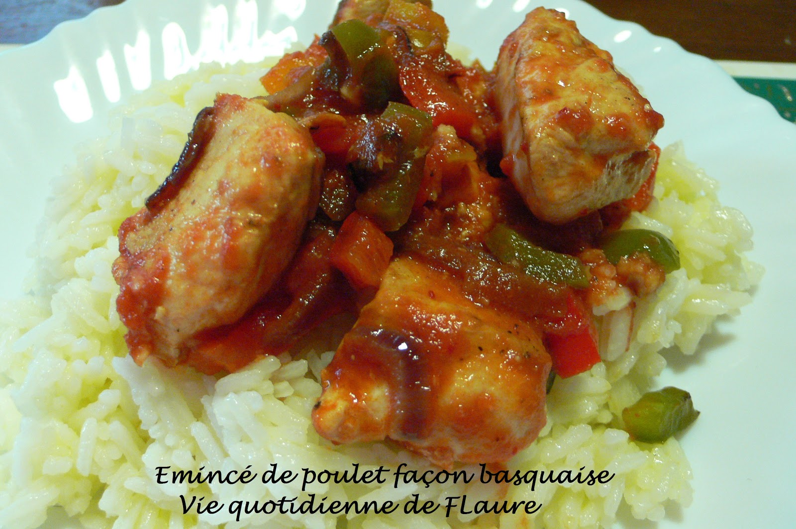 Emincé de poulet façon basquaise