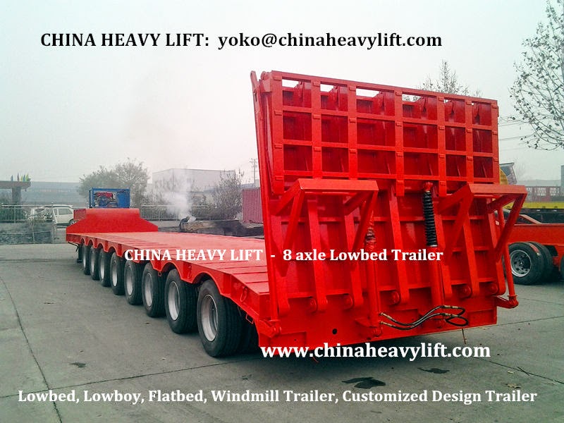 CHINA HEAVY LIFT - 8 axle Lowbed Trailer with Hydraulic Ramp