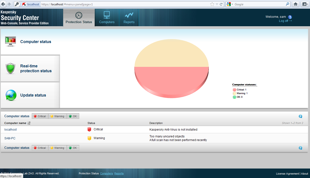 Catatan: Kaspersky Security Web-Console