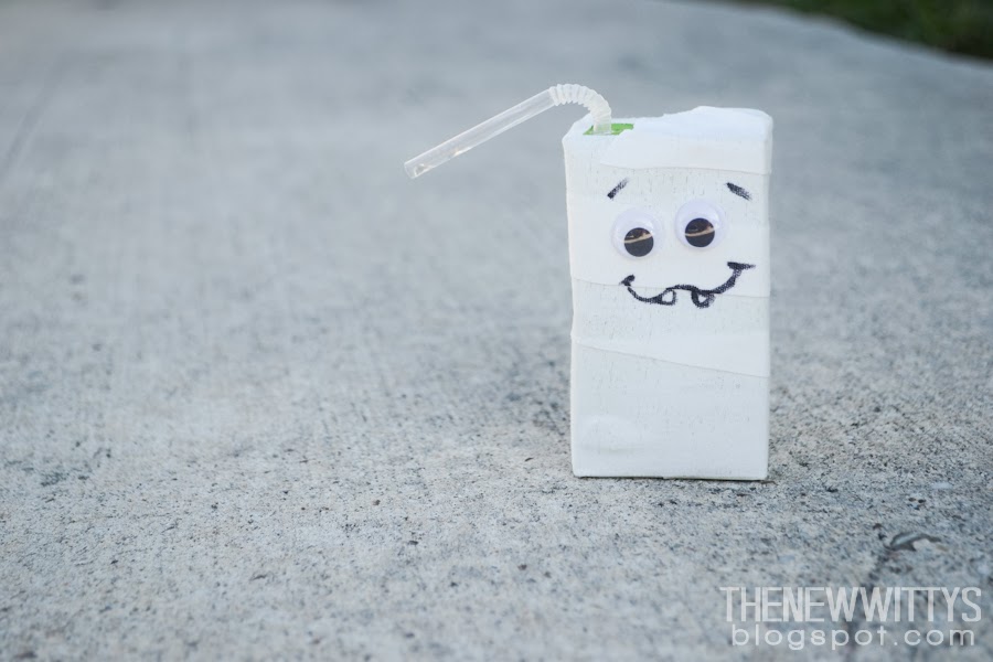 Easy Halloween Treat: mummy juice box - The New Wittys