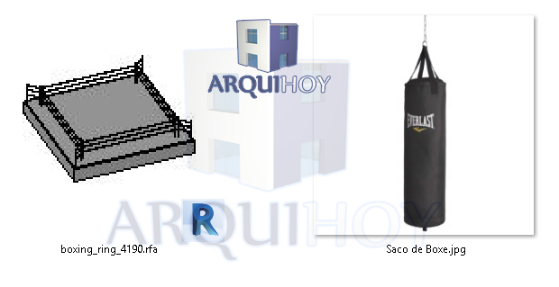 Familia equipamiento boxeo / Family boxing equipment (RFA) | ArquiHoy-Revit