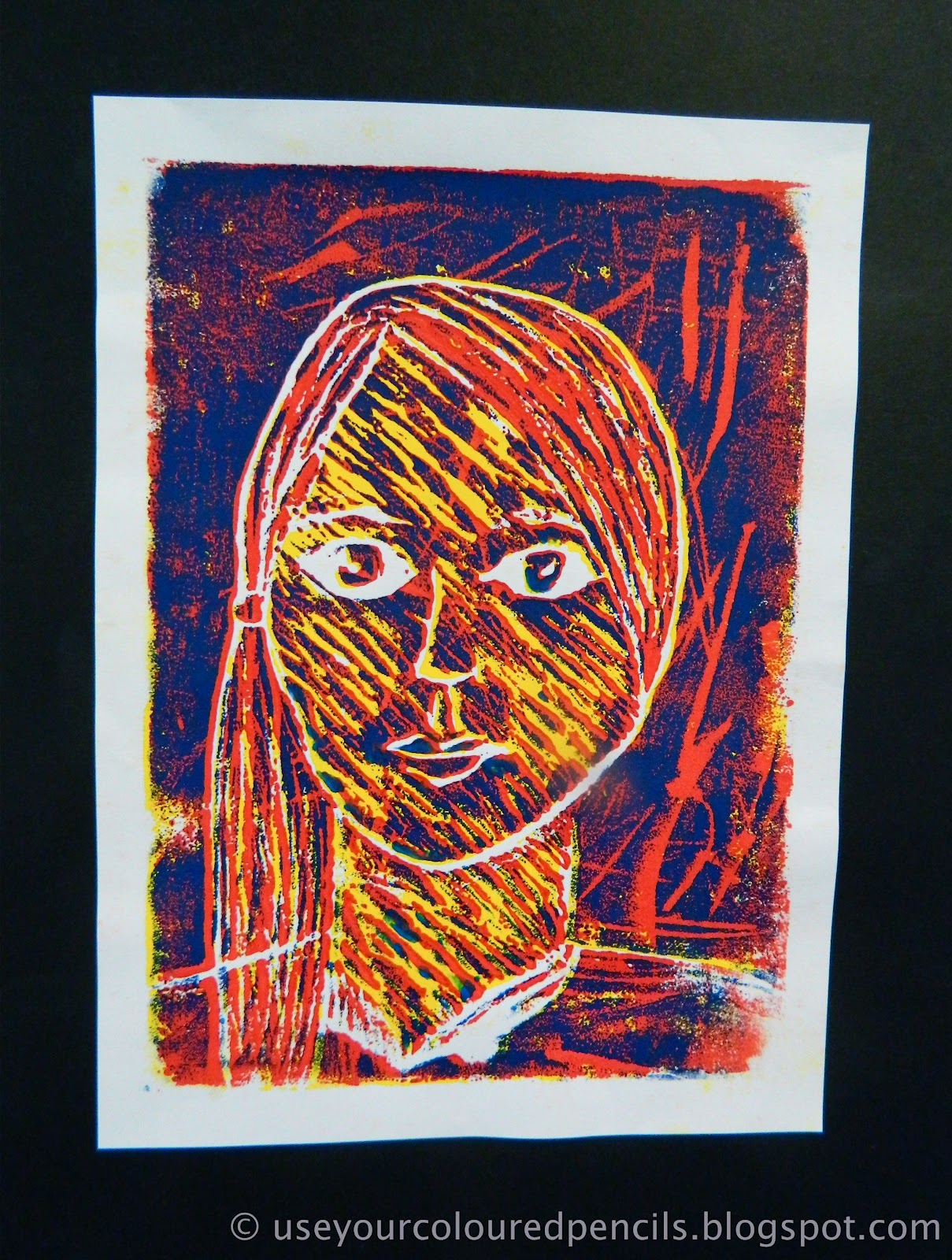 Use Your Coloured Pencils: Self Portrait Foam Reduction Prints