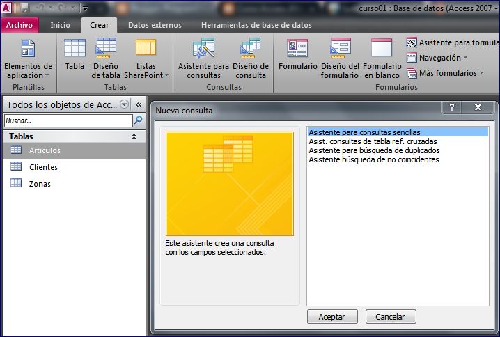 Programa Técnico Sistemas - Access: 6. Creación de Consultas