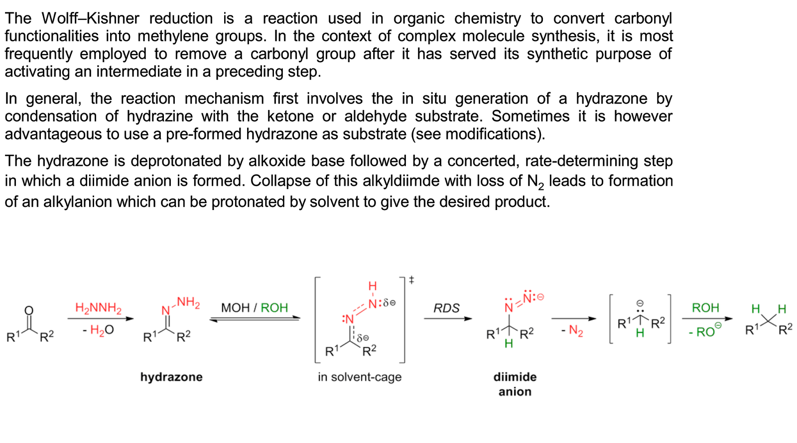 chemistry world: WOLFF KISHNER REDUCTION _____reduction of carbonyl ...