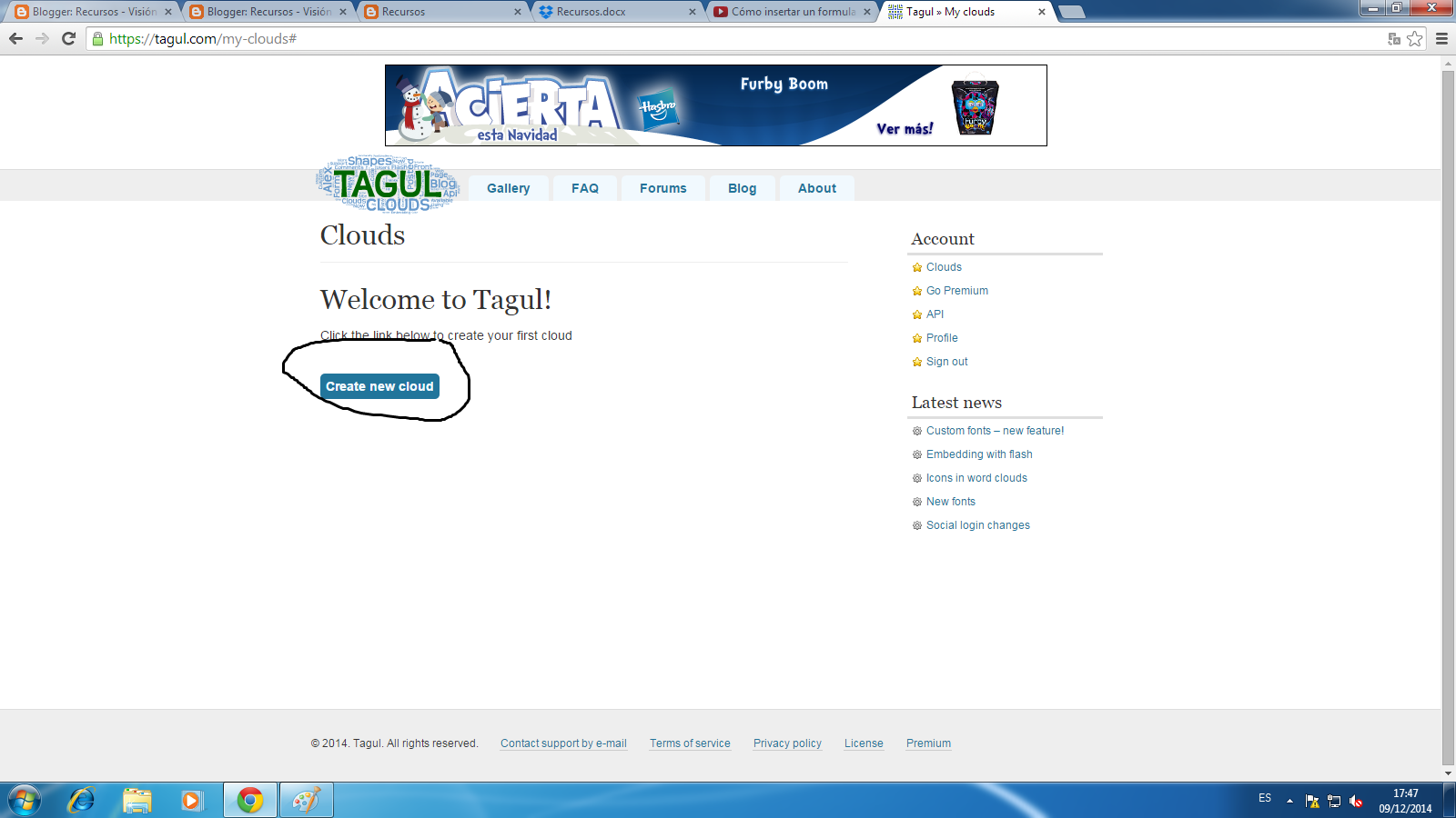 Recursos: Como crear una nube de tags (Tagul)