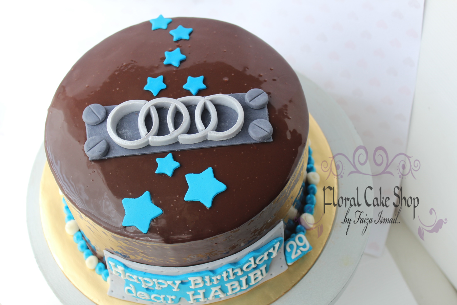 Floral Cake Shop: Birthday Cake: Audi Theme Logo