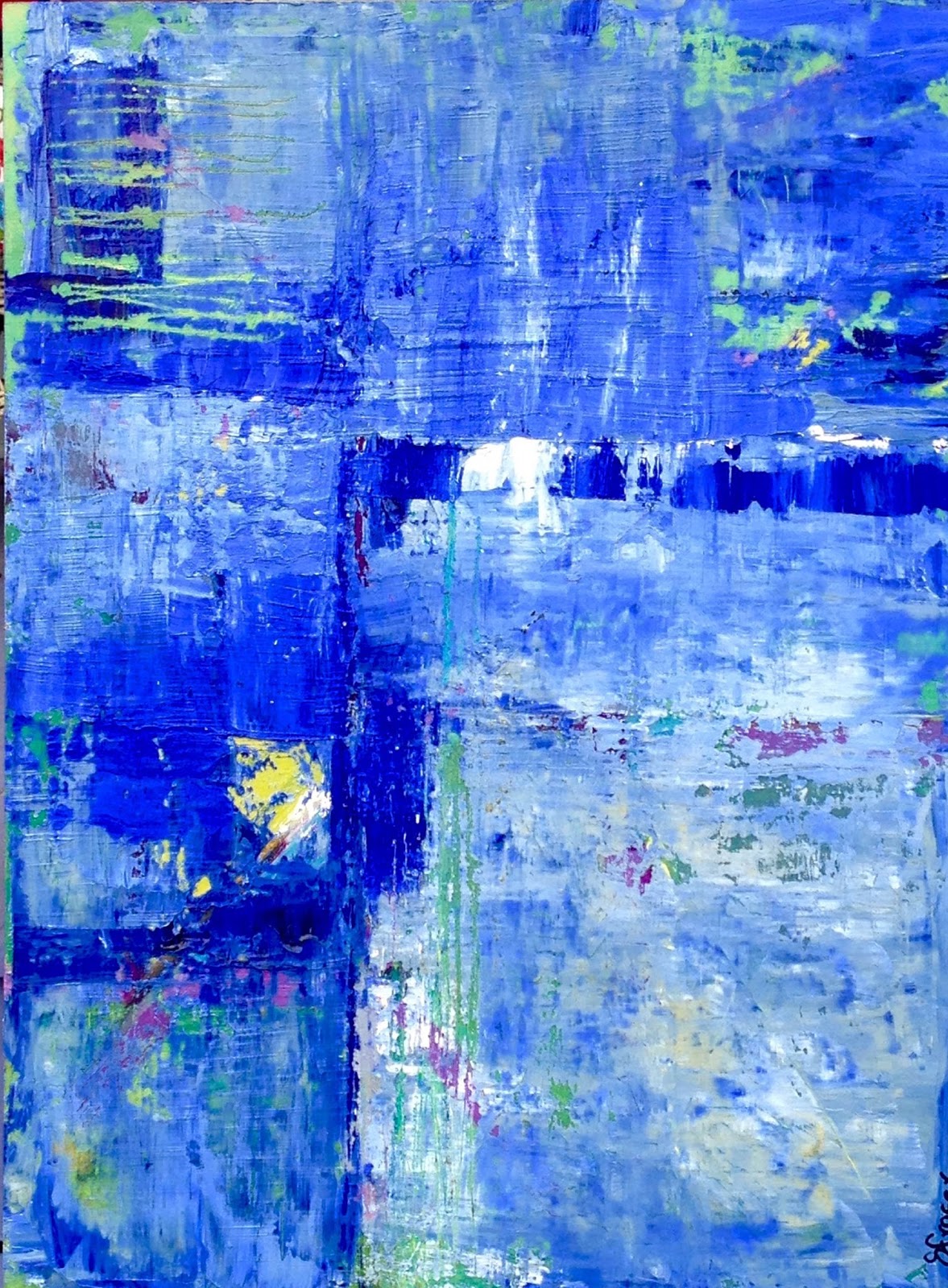 Daily Painters Abstract Gallery: Shades of Blue Abstract oil painting ...