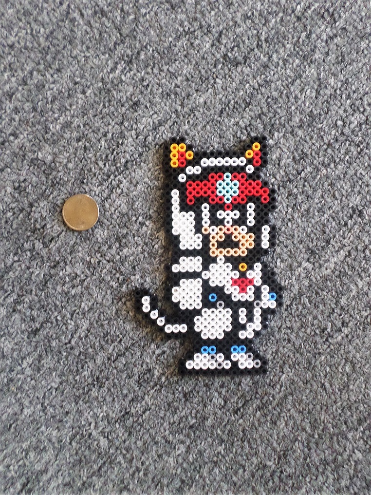 Long Black Fingers : Samurai Pizza Cats Perler Beads