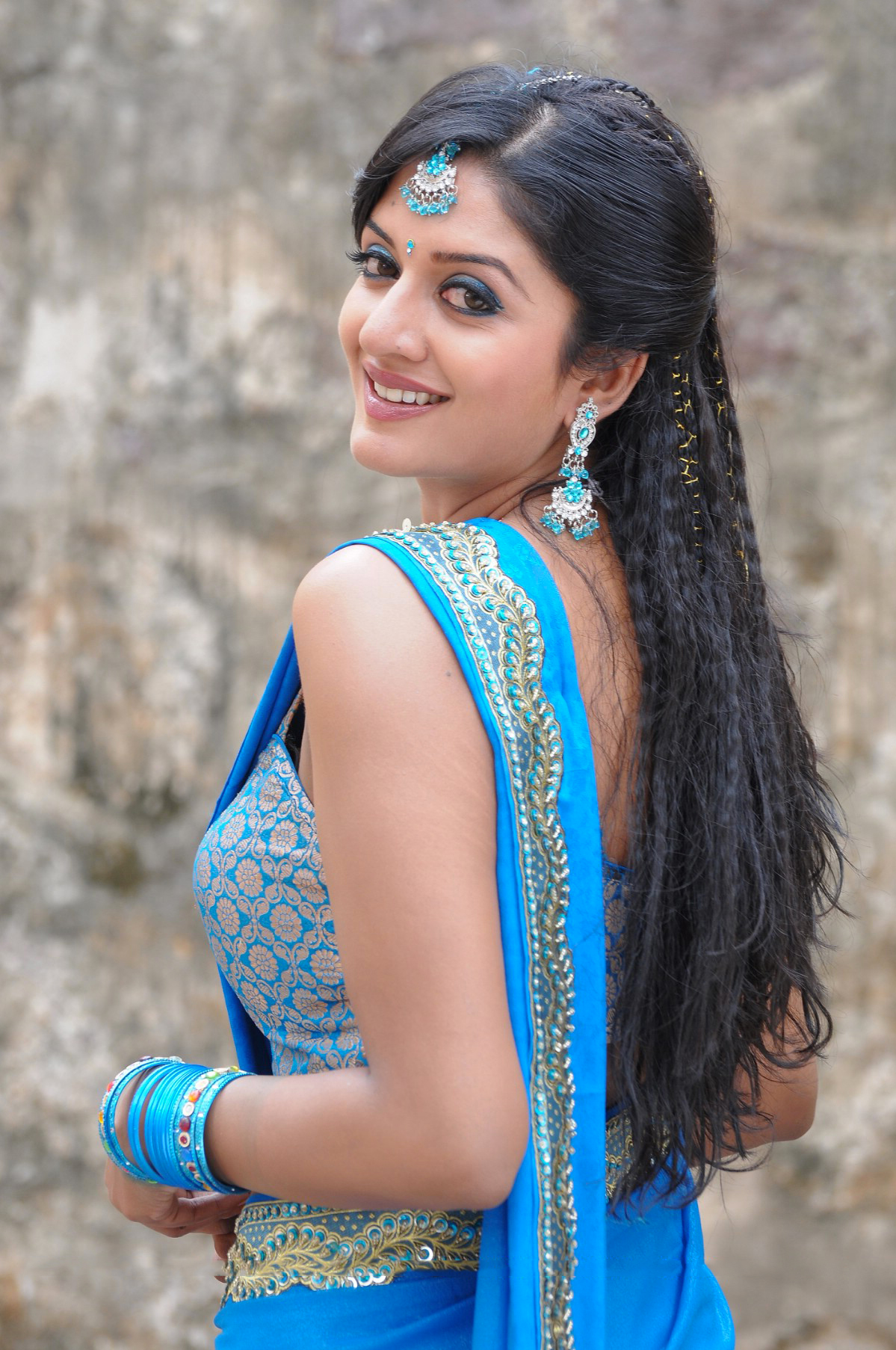 Indian Female Actress and Model Vimala Raman in Blue Dress Pictures