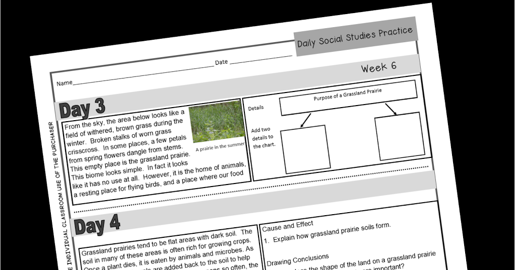 Literacy & Math Ideas: Free Daily Social Studies Practice