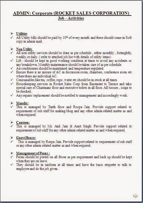 Admin Job Profile Template