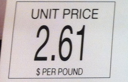 The Blue Placemat: The Unit Price... aka Math Genius