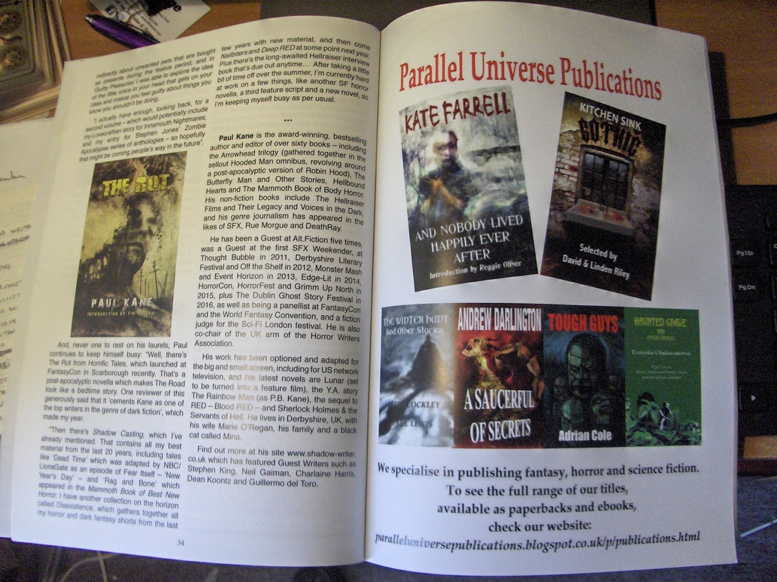 David A. Riley: Fear magazine - Book review and full-page ad