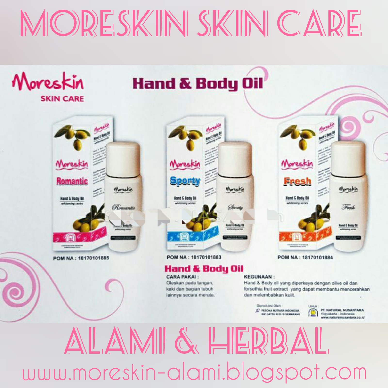 MORESKIN HAND & BODY OIL WHITENING SERIES - MORESKIN COSMETIC SKIN CARE ...