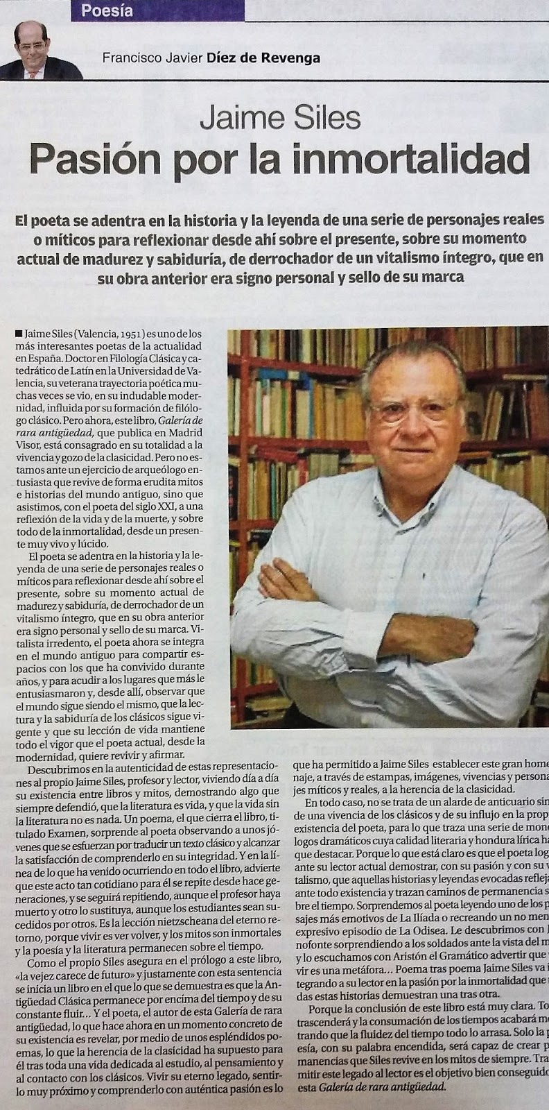 LA PÁGINA DE ANDRÉS MORALES: "JAIME SILES: PASIÓN POR LA INMORTALIDAD ...