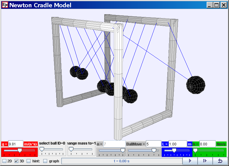 Open Source Physics Singapore Ejs Open Source Newton S Cradle Java Applet By Fu Kwun