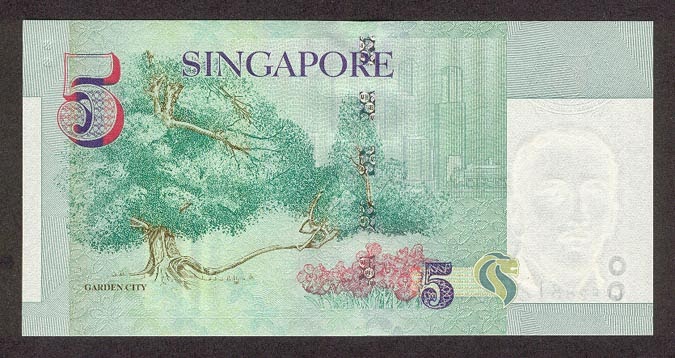 Singapore 5 dollars|World Banknotes & Coins Pictures | Old Money ...