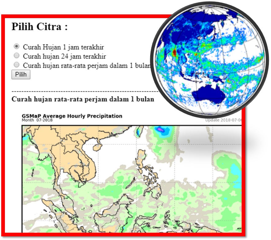 Akses Citra Sebaran Curah Hujan berdasarkan Estimasi GSMaP