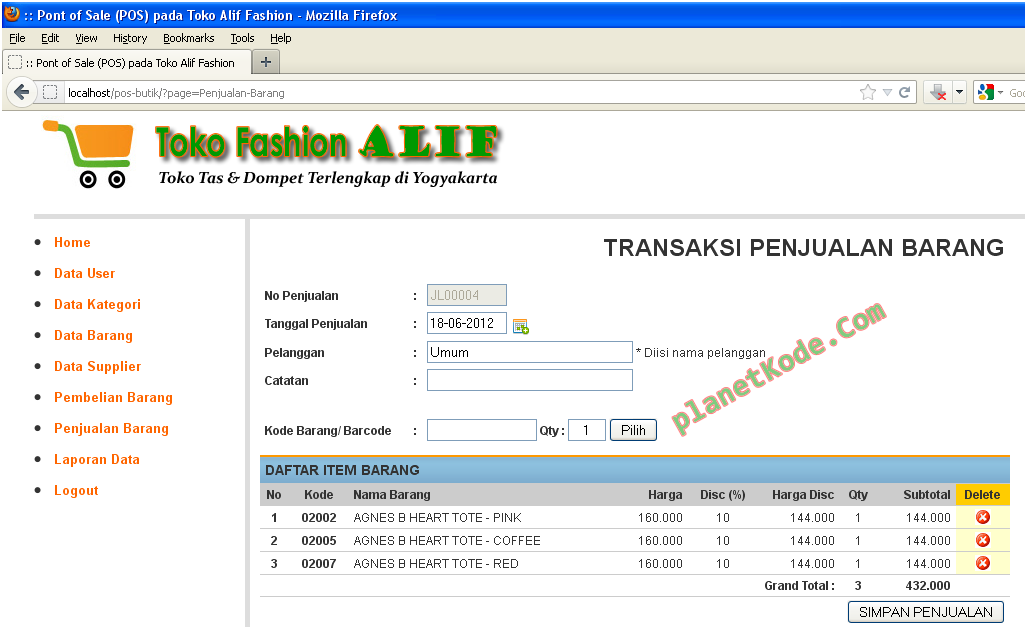 Source Program Point Of Sale Pos Berbasis Php Dan Mysql Point Of Sale Php Mysql