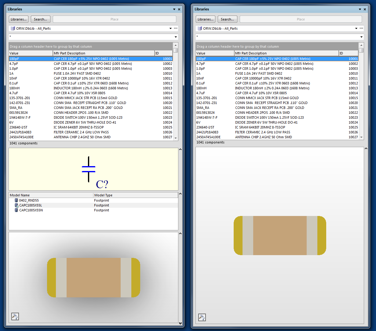 Altium PCB Designer: Libraries Panel - Missing Symbols Fixed