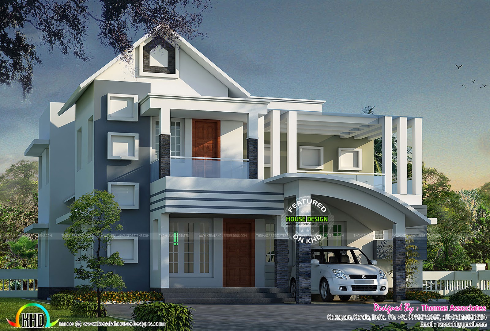Contemporary mix modern home architecture - Kerala Home Design and ...