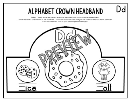 Emily Jane Creates: CROWN HEADBANDS-Alphabet, Blends, Digraphs, Magic e ...