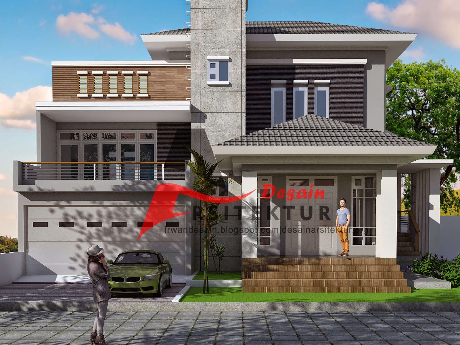 Desain rumah 2 lantai luas 500m2