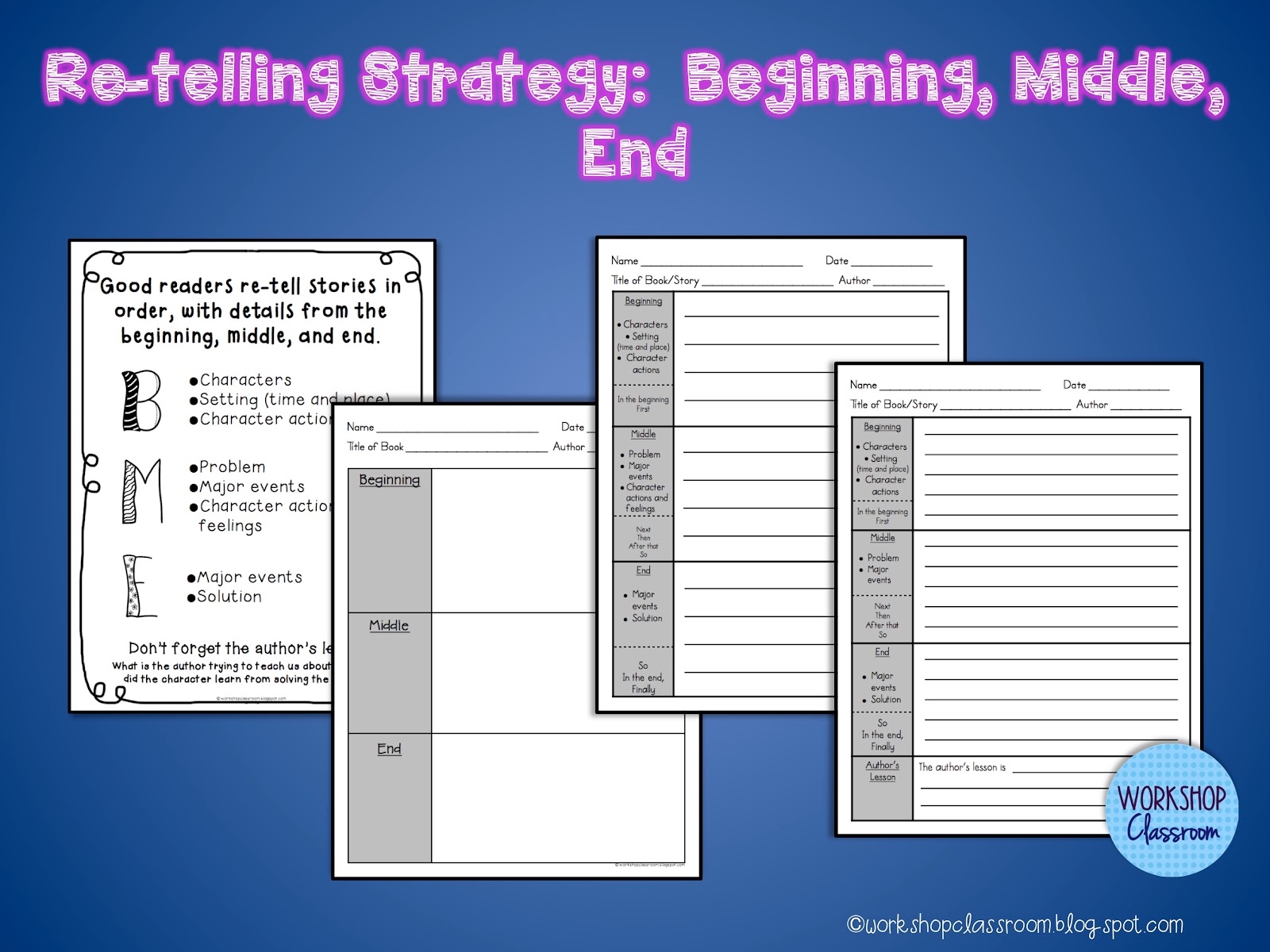 Workshop Classroom: Re-telling and Summarizing: Strategies and ...
