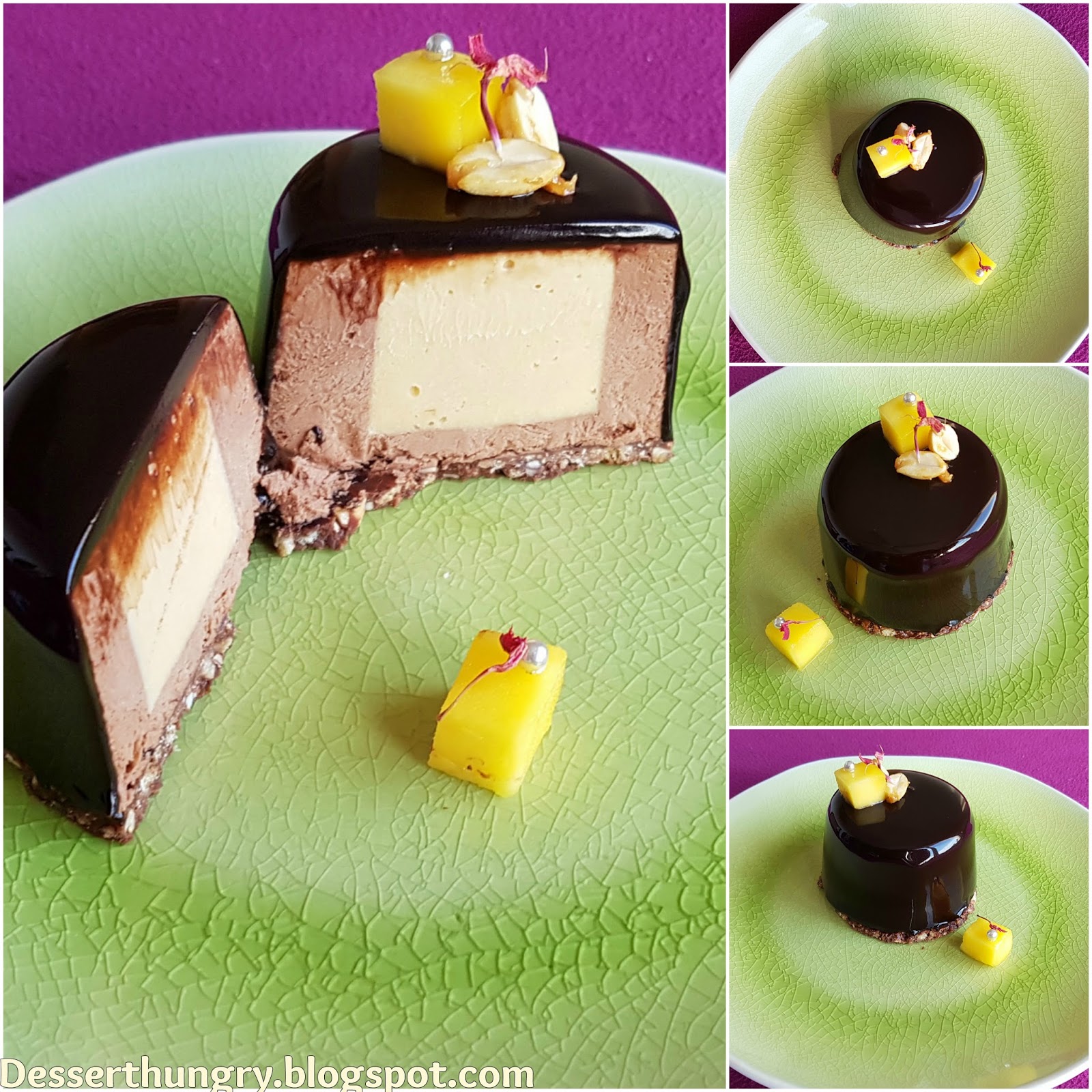 Chocolate mango entremet