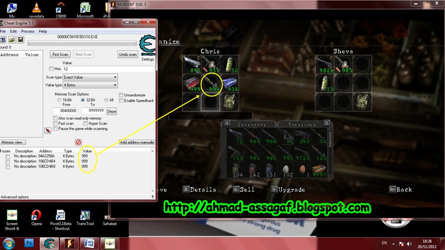 Saiy' Ahmad Azzagaf: Tutorial Cheat Resident Evil 5 terlengkap