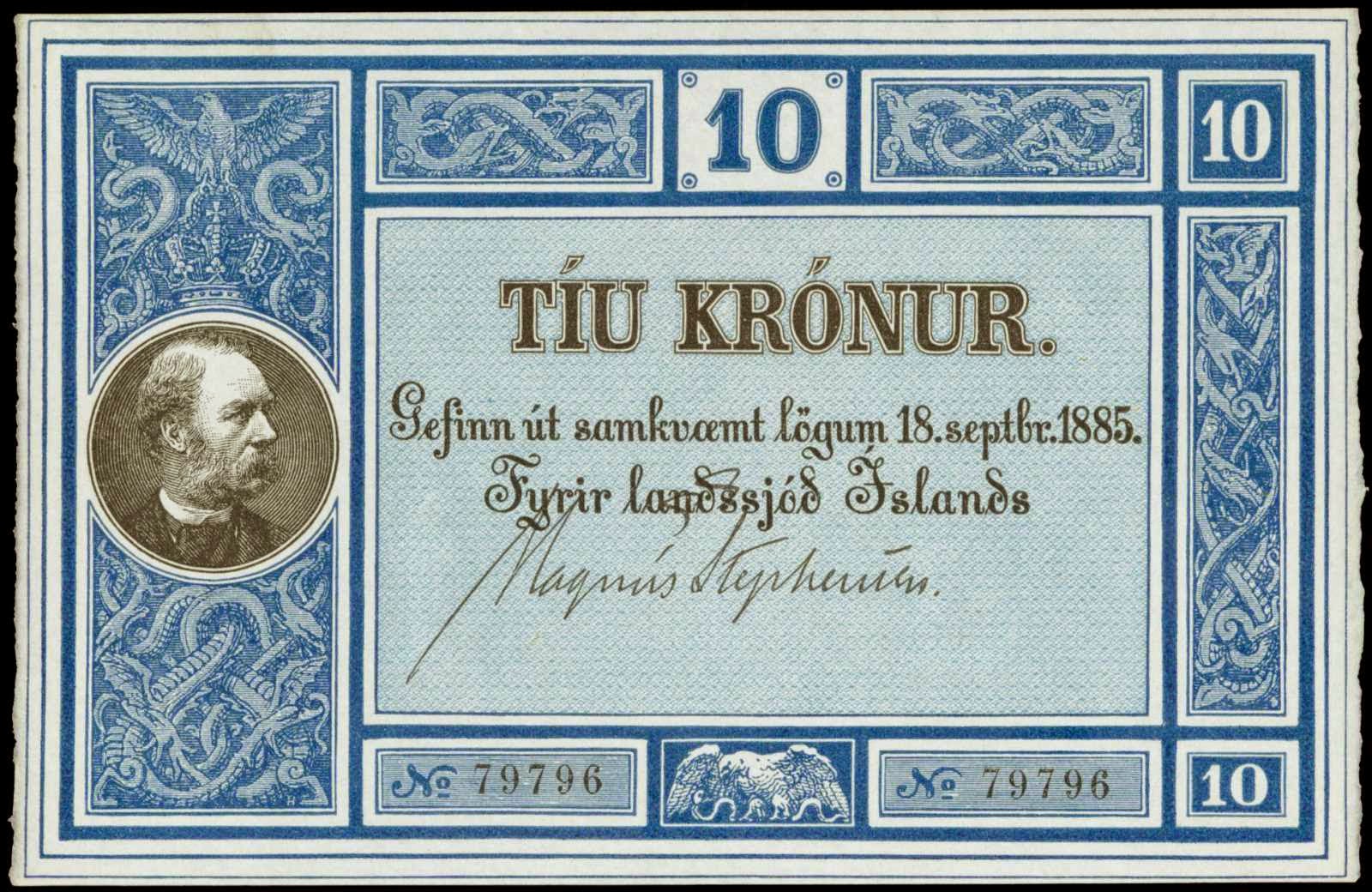 Iceland banknotes 10 Kronur 1885|World Banknotes & Coins Pictures | Old ...