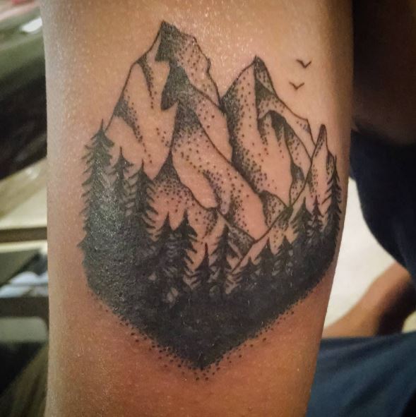 180+ Mountain Landscape Tattoos For Guys (2020) Scenic Designs | Tattoo ...