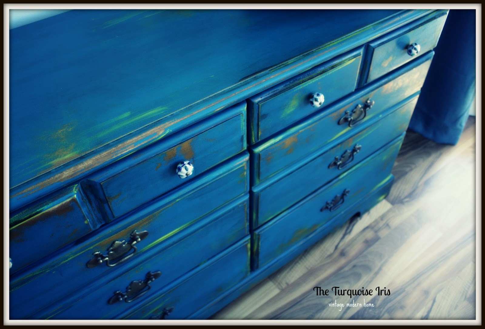 The Turquoise Iris ~ Furniture & Art: Teal & Yellow Vintage Dresser ...