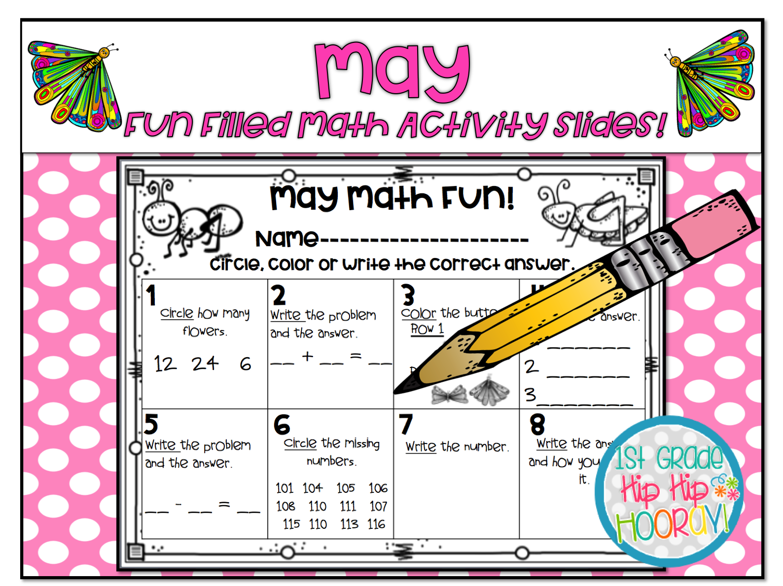 1st Grade Hip Hip Hooray!: May Google Math Slides