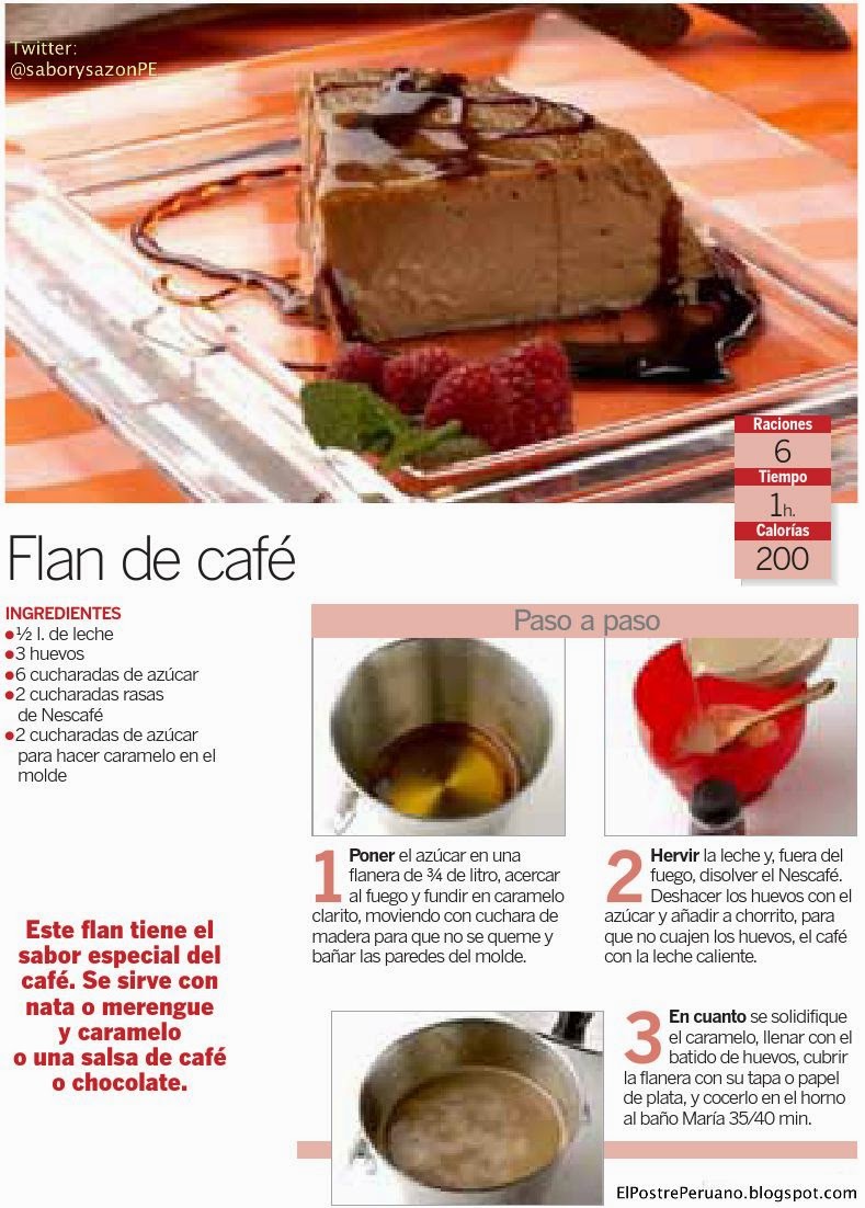 POSTRES CON CAFÉ - RECETA SENCILLA DE FLAN DE CAFÉ ~ POSTRES DEL PERU Y ...