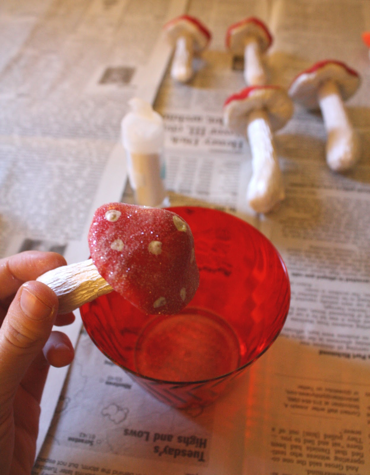 Meet Me in Philadelphia: Christmas Craft #1: Toadstool Ornaments