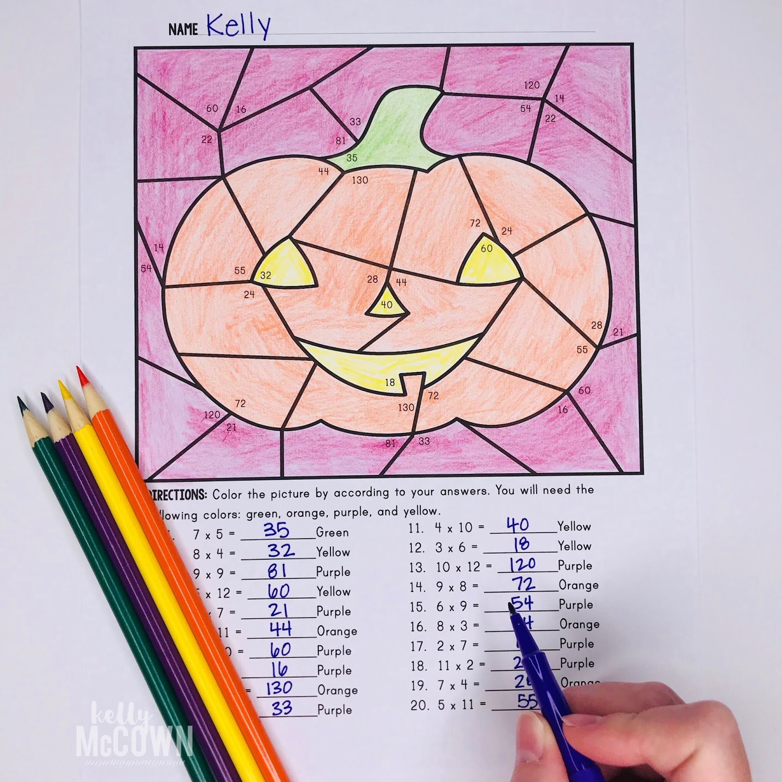 Kelly McCown: Halloween Math Grades 3 to 5