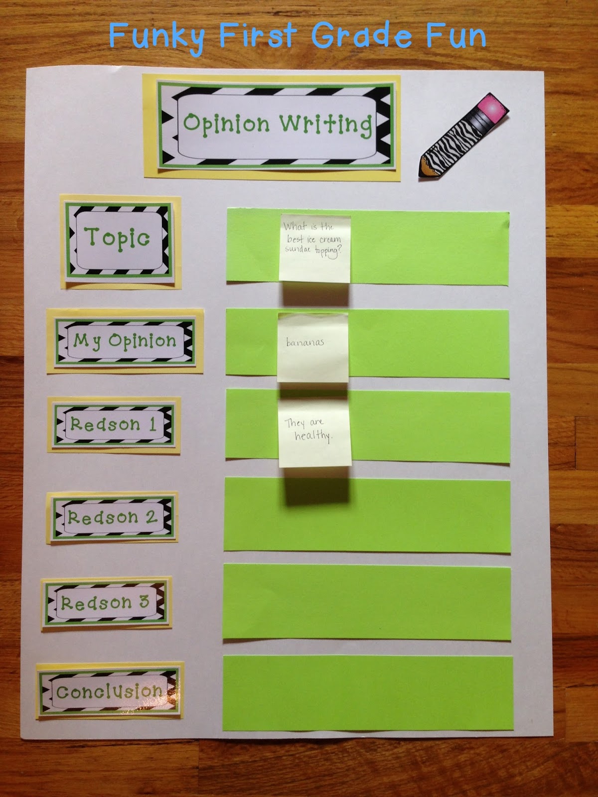 Funky First Grade Fun Opinion Writing Common Core 