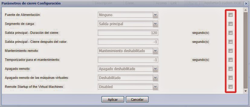 Pantallazos.es: EATON IPM: Apagar una granja VMware Sphere.