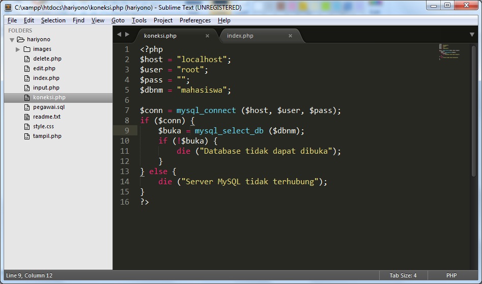 Teknik Informatika Membuat Koneksi Dan Input Data Ke Database Dengan Pemrograman Php